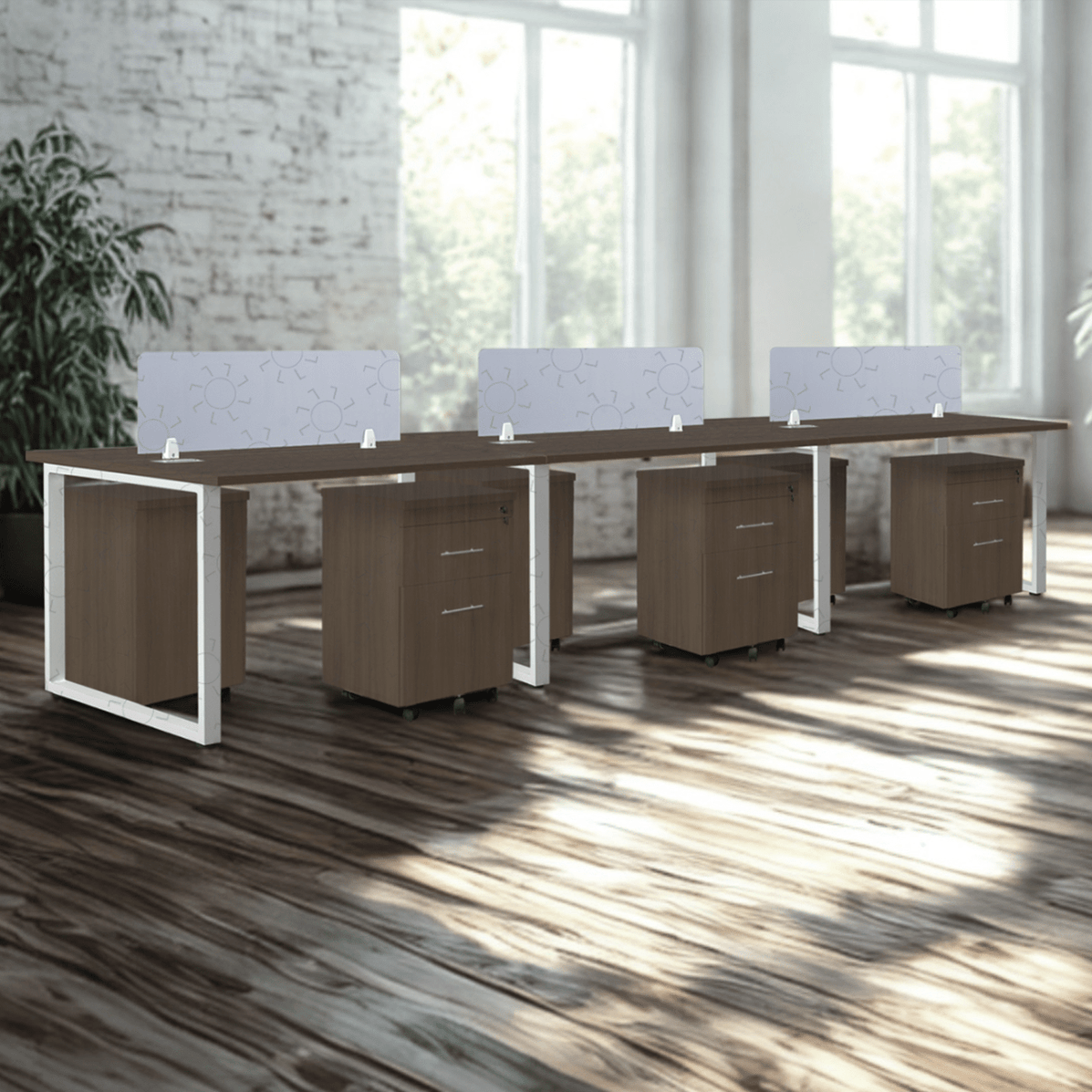 Meja Kantor INCO Fluix WS 6P F | DW Fluix WS 1 PF - OSCARLIVING!